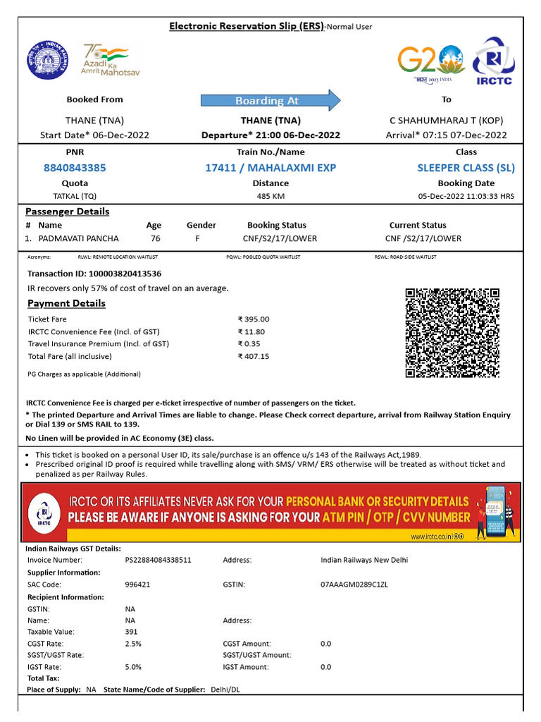 Thane KOP Ticket 1 | PDF | Identity Document