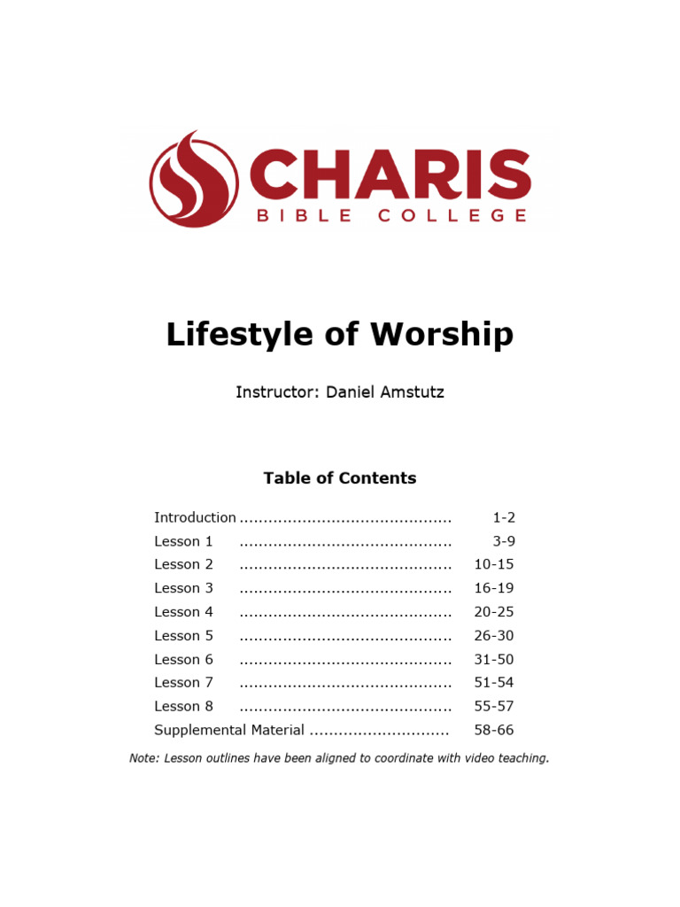 14.lifestyle of Worship Outline | PDF | Jesus | Books Of Chronicles