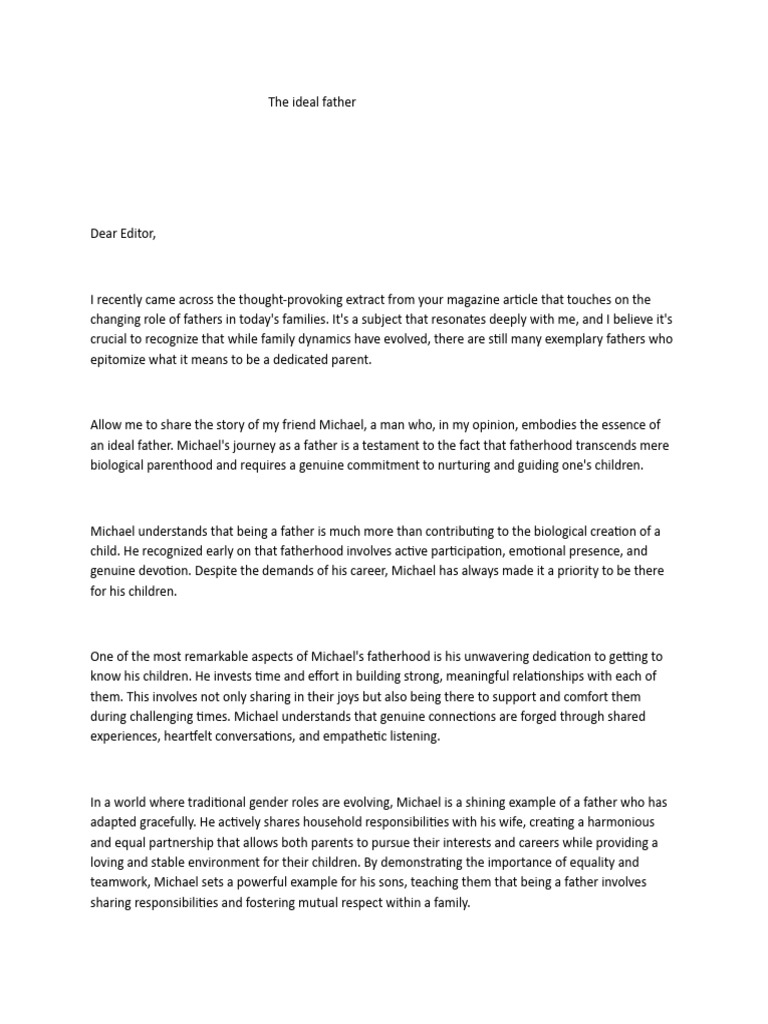 The Ideal Father-Eseu | PDF | Father | Empathy