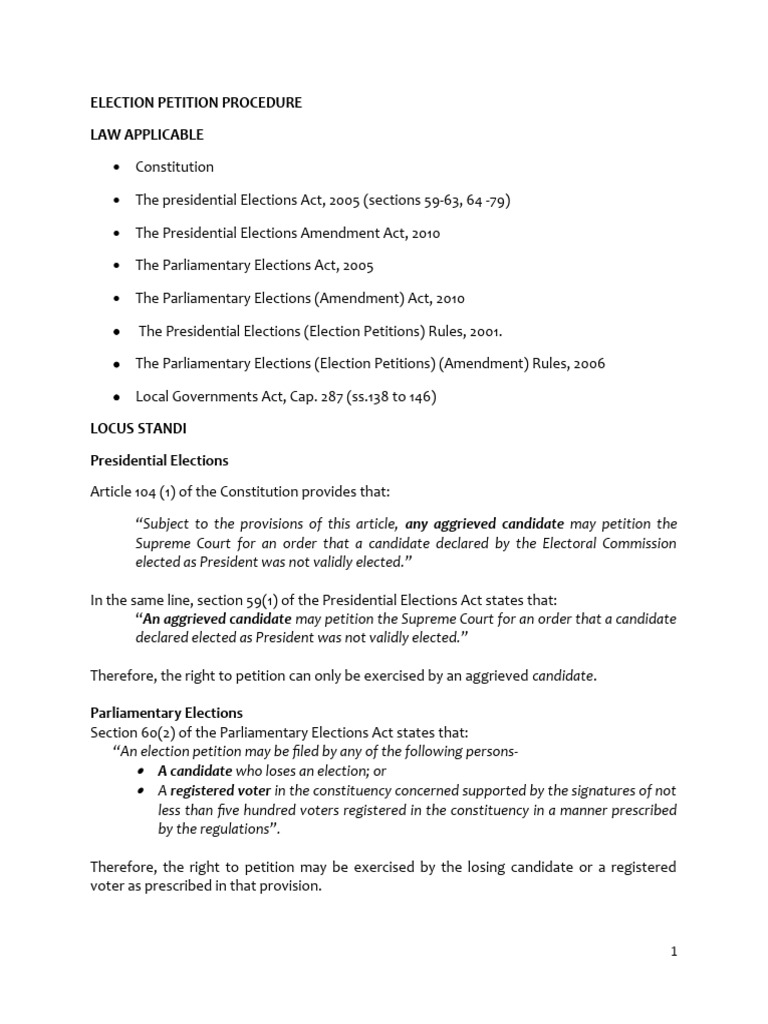 Election Petition Procedure 2013 | PDF | High Court Of Australia ...