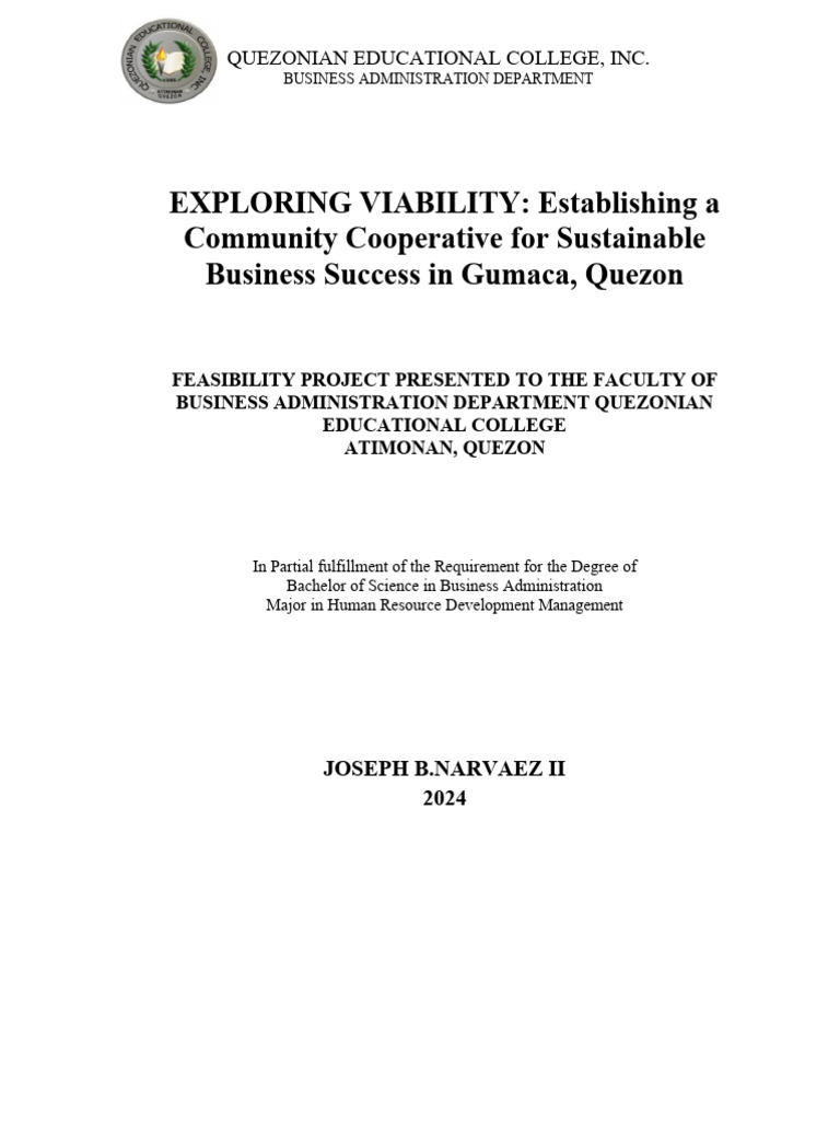 Feasib Study Ni Joseph | PDF | Sustainability | Feasibility Study