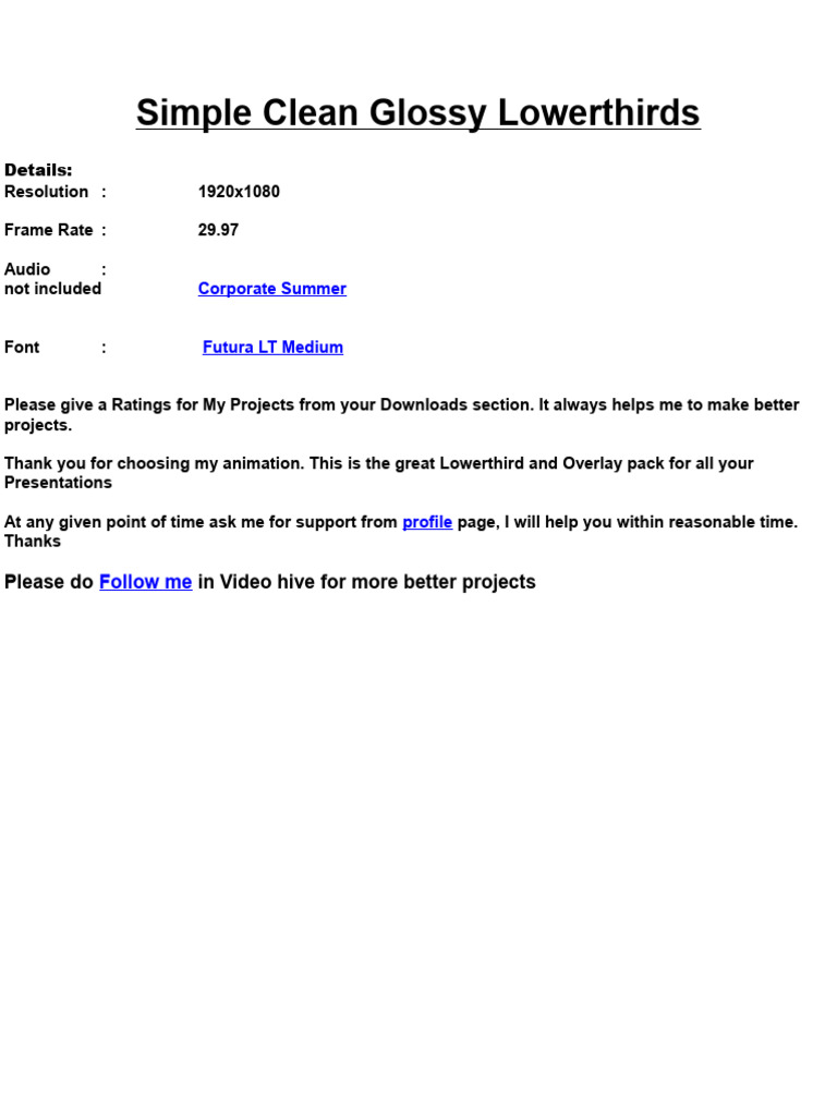 Simple Clean Glossy Lowerthirds - Help | PDF | Digital Technology ...