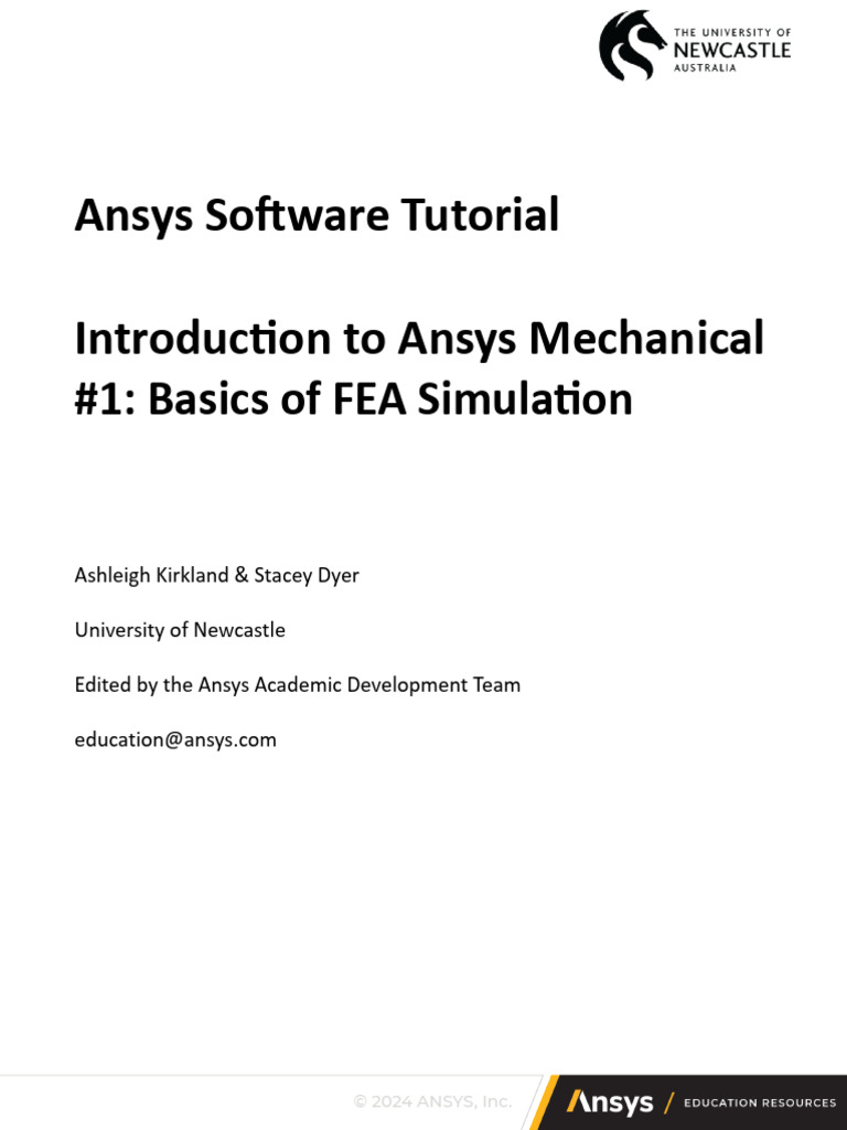 Ansys Mechanical FEA Basics Tutorial | PDF | Finite Element Method | Beam (Structure)