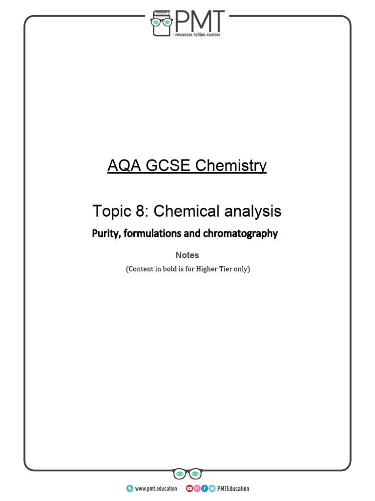 8.1. Purity, Formulations and Chromatography | PDF | Chromatography | Analysis