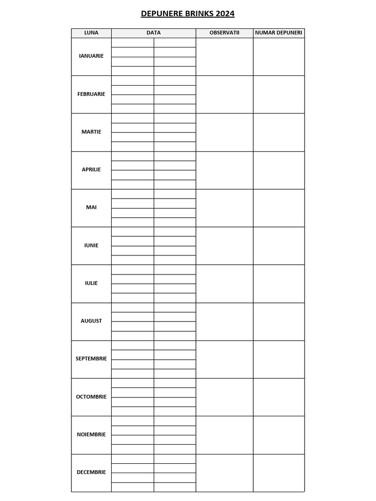 Tabel Depunere Brinks | PDF