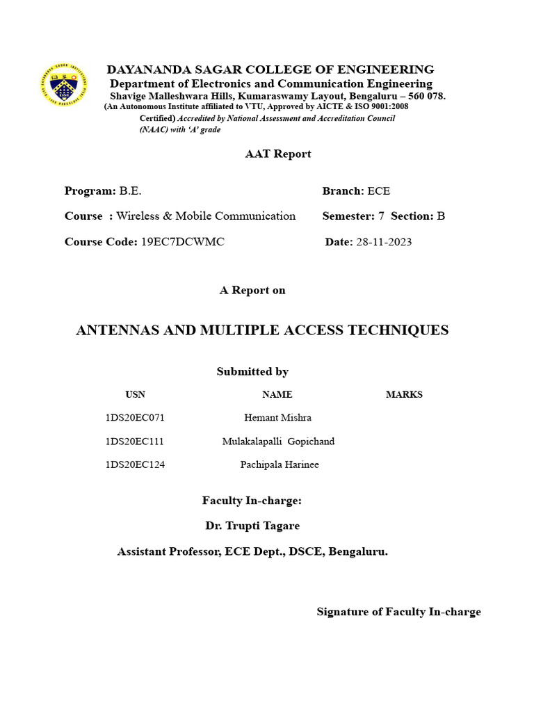 ECE Antennas & Access Techniques | PDF