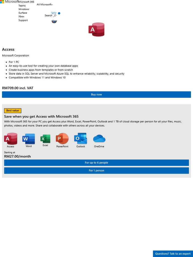 Buy Microsoft Access - Standalone Price & Licence - Microsoft Store ...
