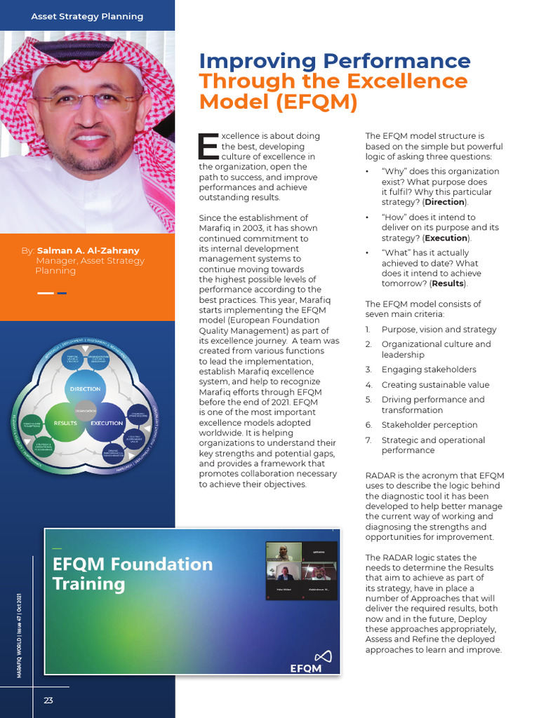 Through The Excellence Model (EFQM) : Improving Performance | PDF | Strategic Management | Economies