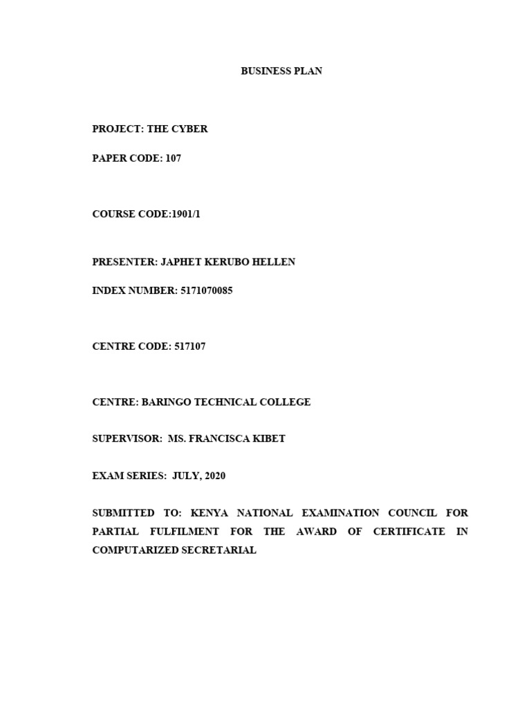 Cyber Business Plan Final | PDF | Pricing | Business