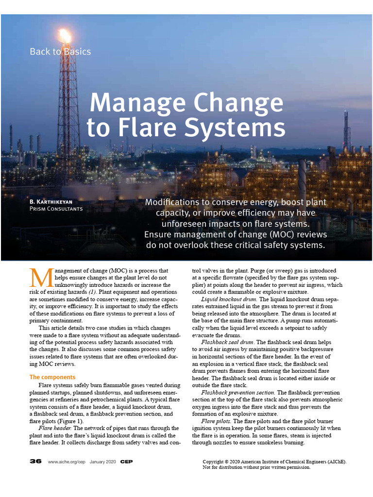 Manage Change To Flare Systems | PDF