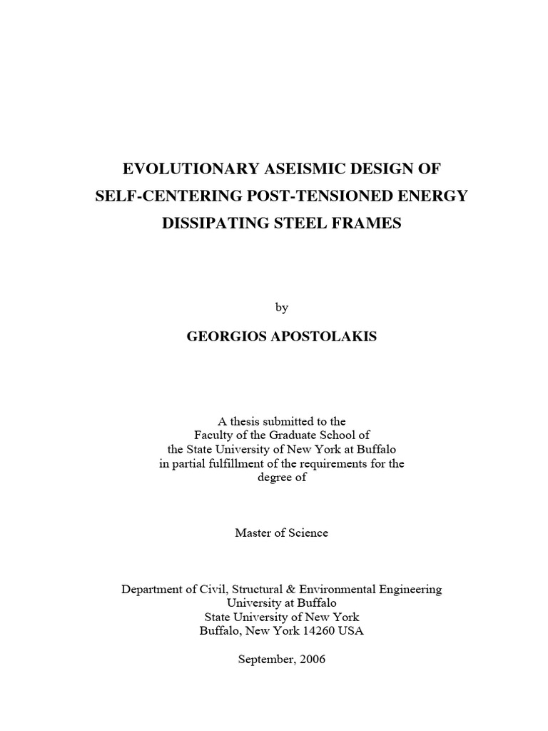 2006 Evolutionary Aseismic Design of Self-Centering Post-Tensioned ...
