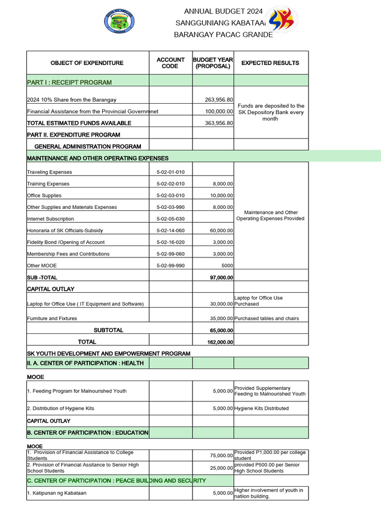 SK Budget Forms | PDF