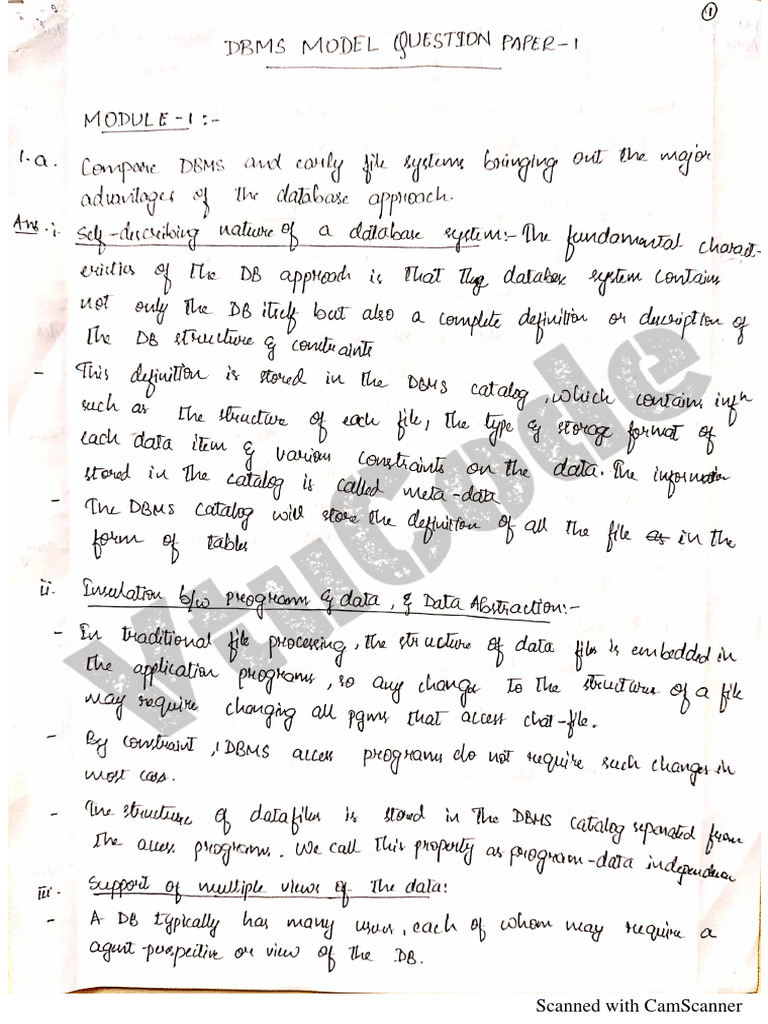 @vtucode - in Model Set 1 Solution DBMS | PDF