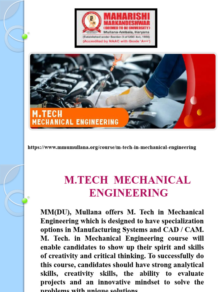 M.tech Mechanical Engineering | PDF | Engineering | Creativity