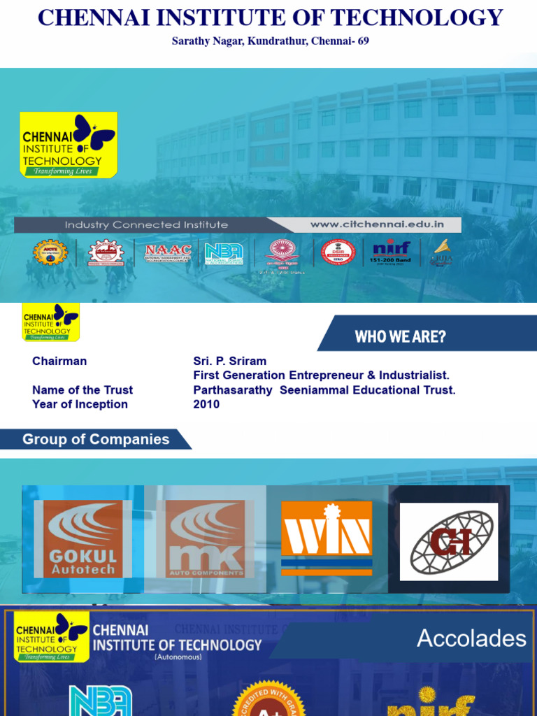 Chennai Institute of Technology Overview | PDF | Internet Of Things ...