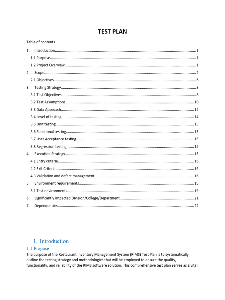 Test Plan | PDF | Software Testing | Verification And Validation