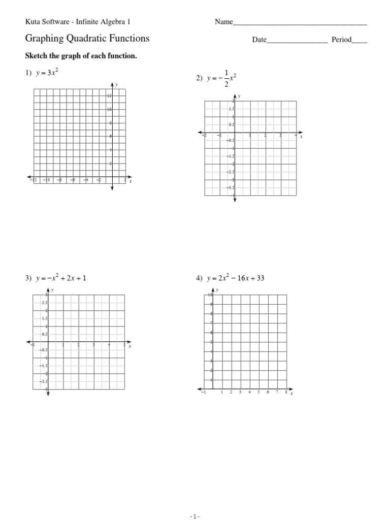 Graphing Quadratic Functions 1 2 Pdf Mathematics Algebra