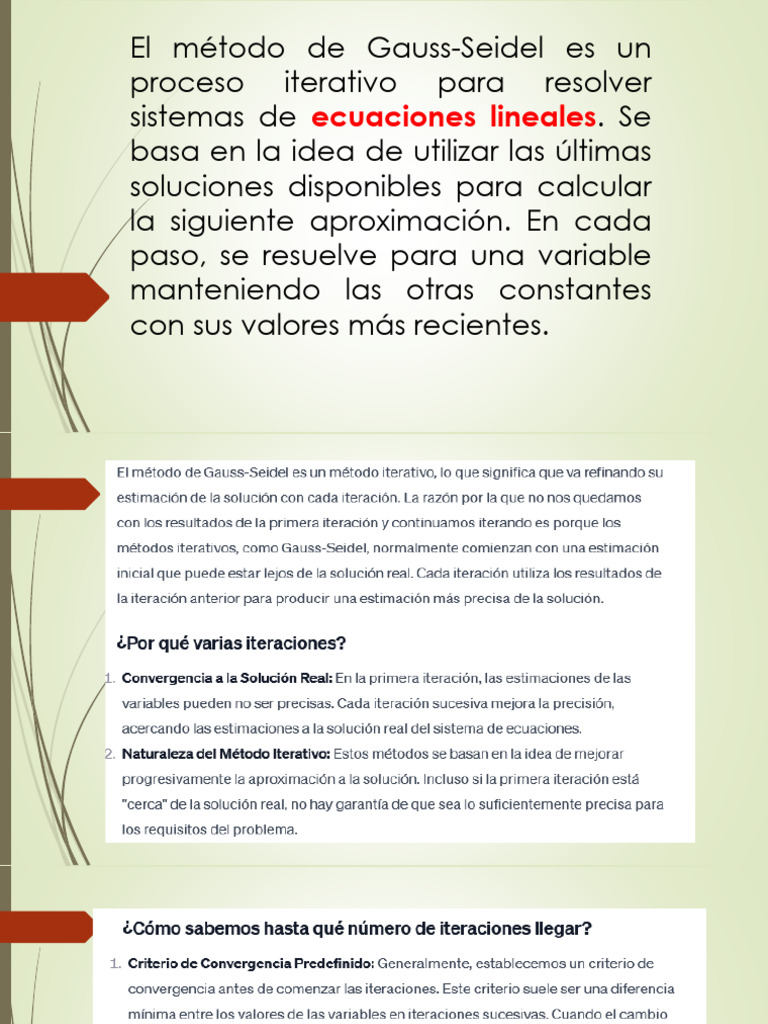 Metodo de Gauss-Seidel - en Ecuaciones No Lineales | PDF Metodo de Gauss-Seidel - en Ecuaciones No Lineales | PDF
