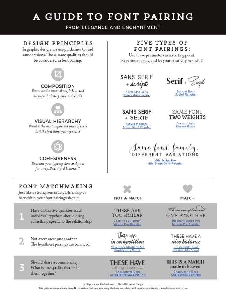 Guide To Font Pairing From Elegance and Enchantment | Download Free PDF | Typefaces | Serif