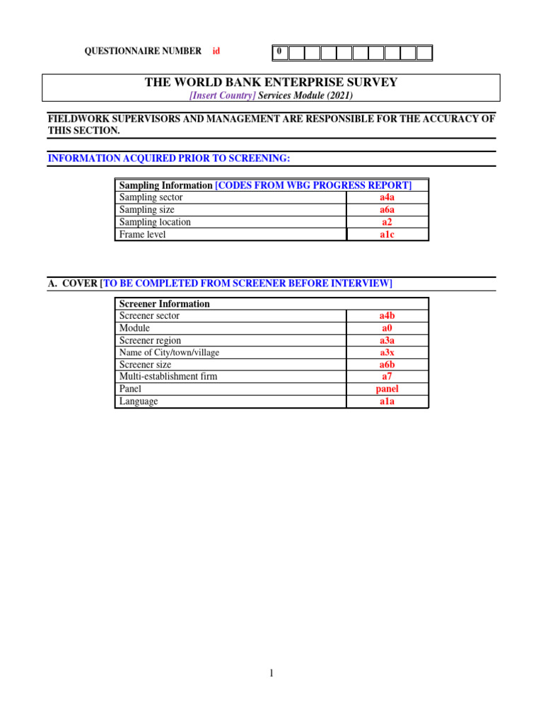 World Bank Enterprise Survey | PDF | Performance Indicator | Business