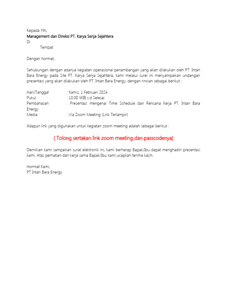 Format Body Email 2 | PDF | Komputer