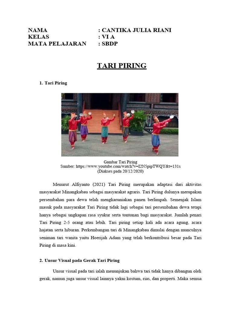 Makalah Tari Piring | PDF
