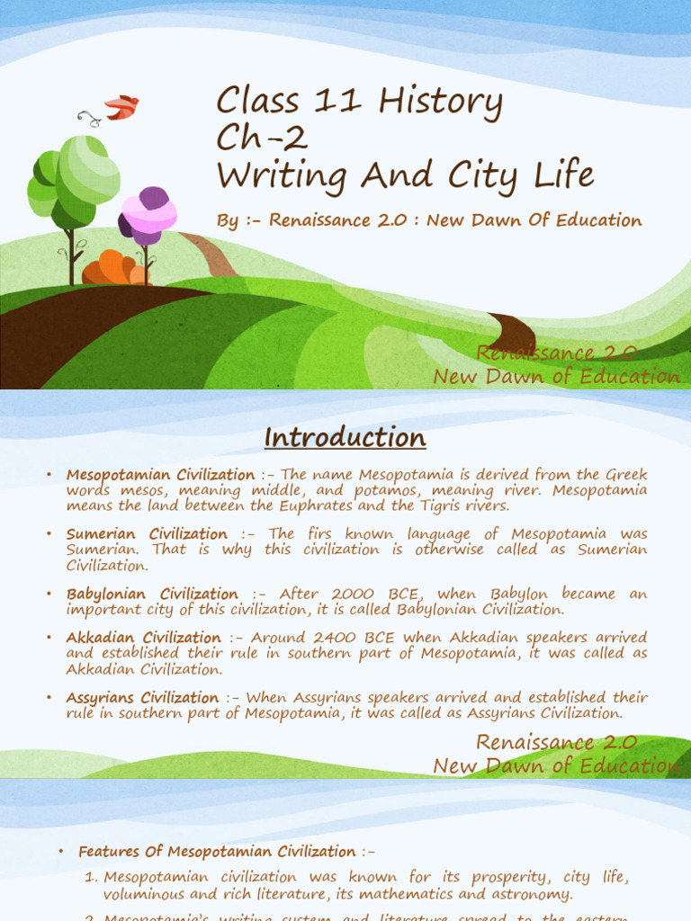 Class 11 History Notes | PDF | Mesopotamia | Cuneiform