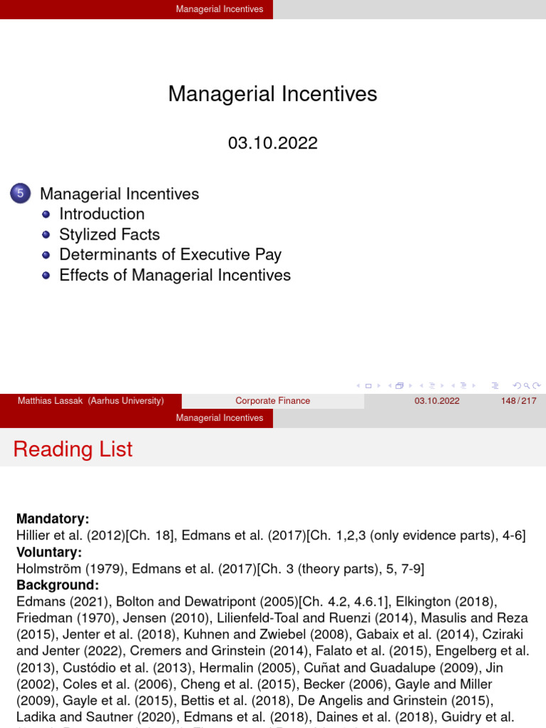 Managerial Incentives | Download Free PDF | Incentive | Executive ...