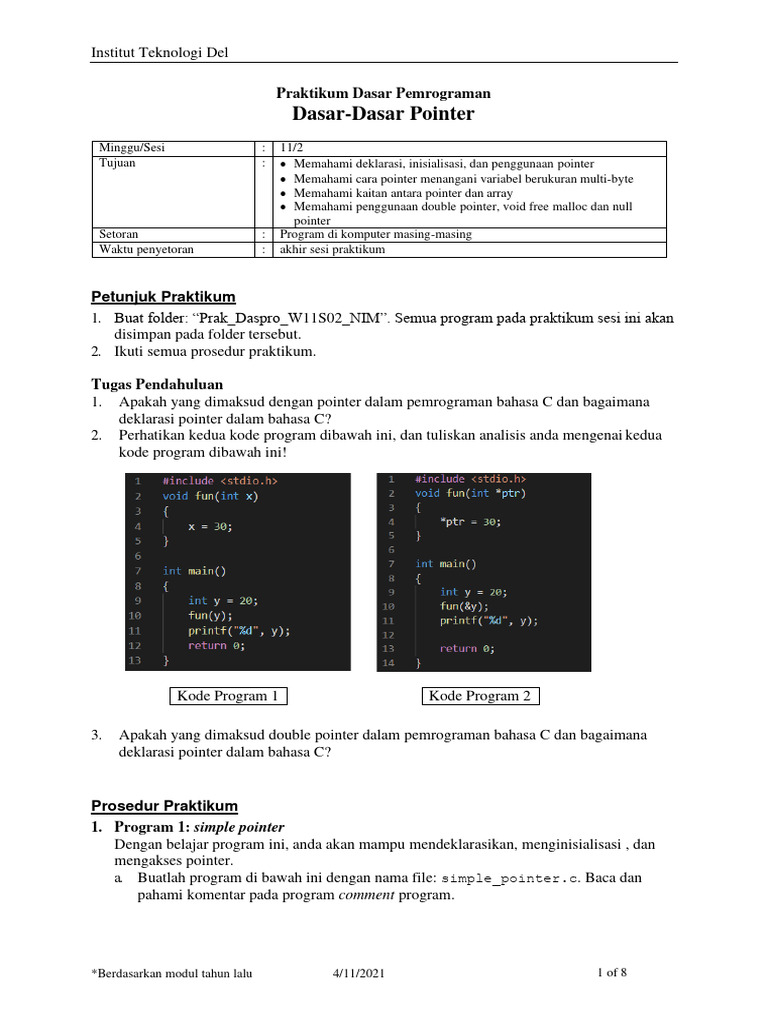 Week10 Pointer in C | PDF | Seni | Teknologi & Rekayasa