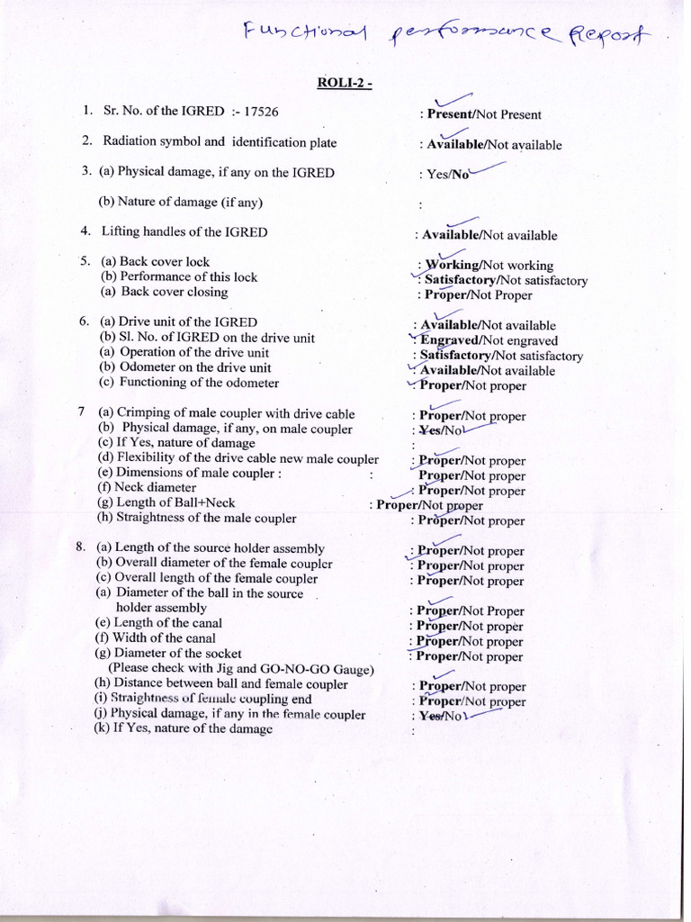 Functional Performance Report | PDF