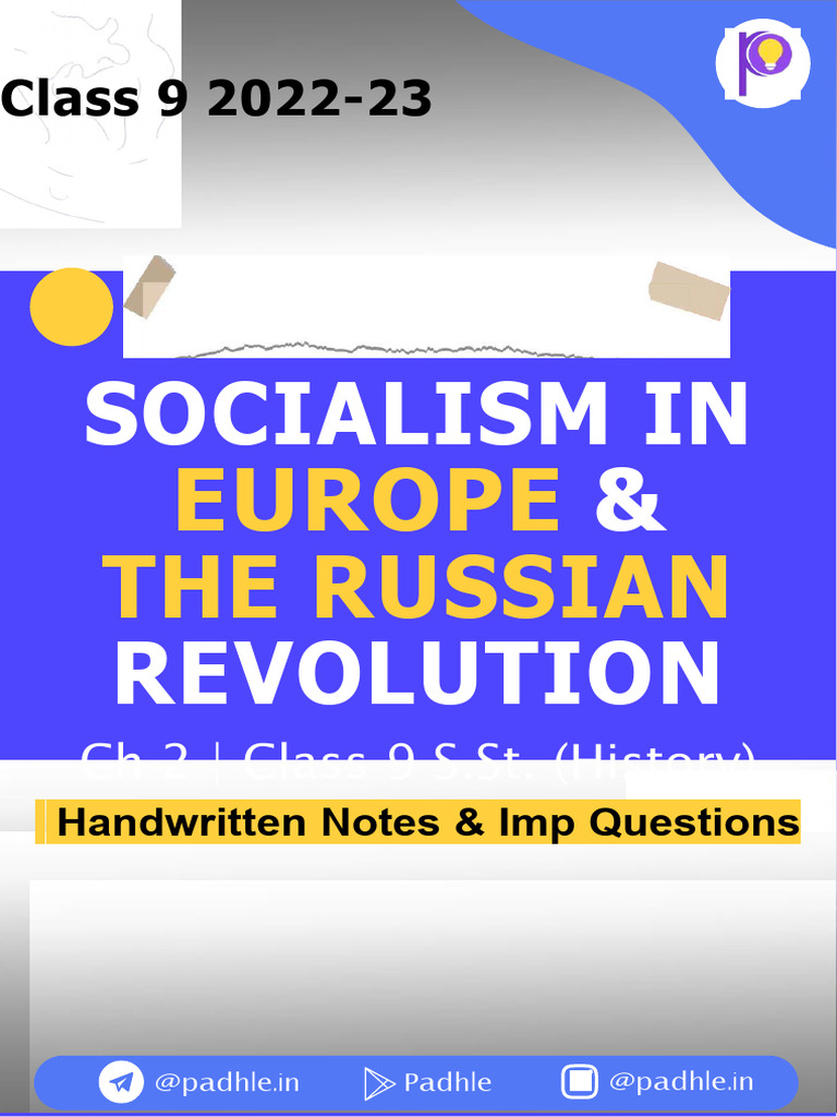 Socialism in Europe and the Russian Revolution - Padhle Class 9 Social ...