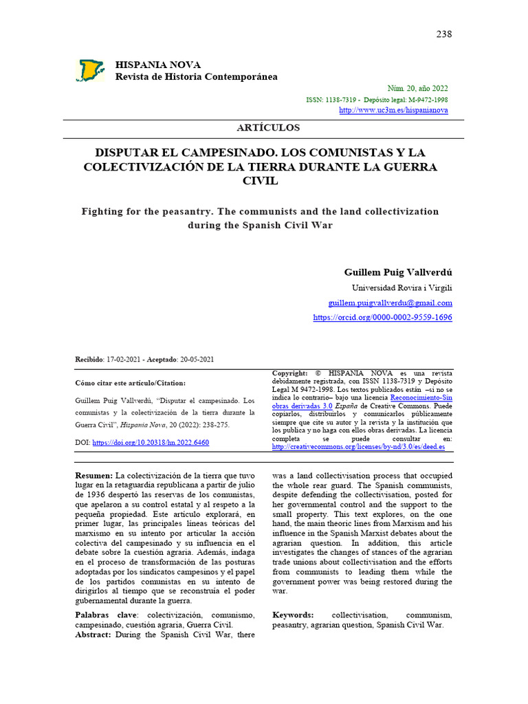 6460-Texto Del Artículo-11612-2-10-20220322 | PDF | Campesino | Comunismo