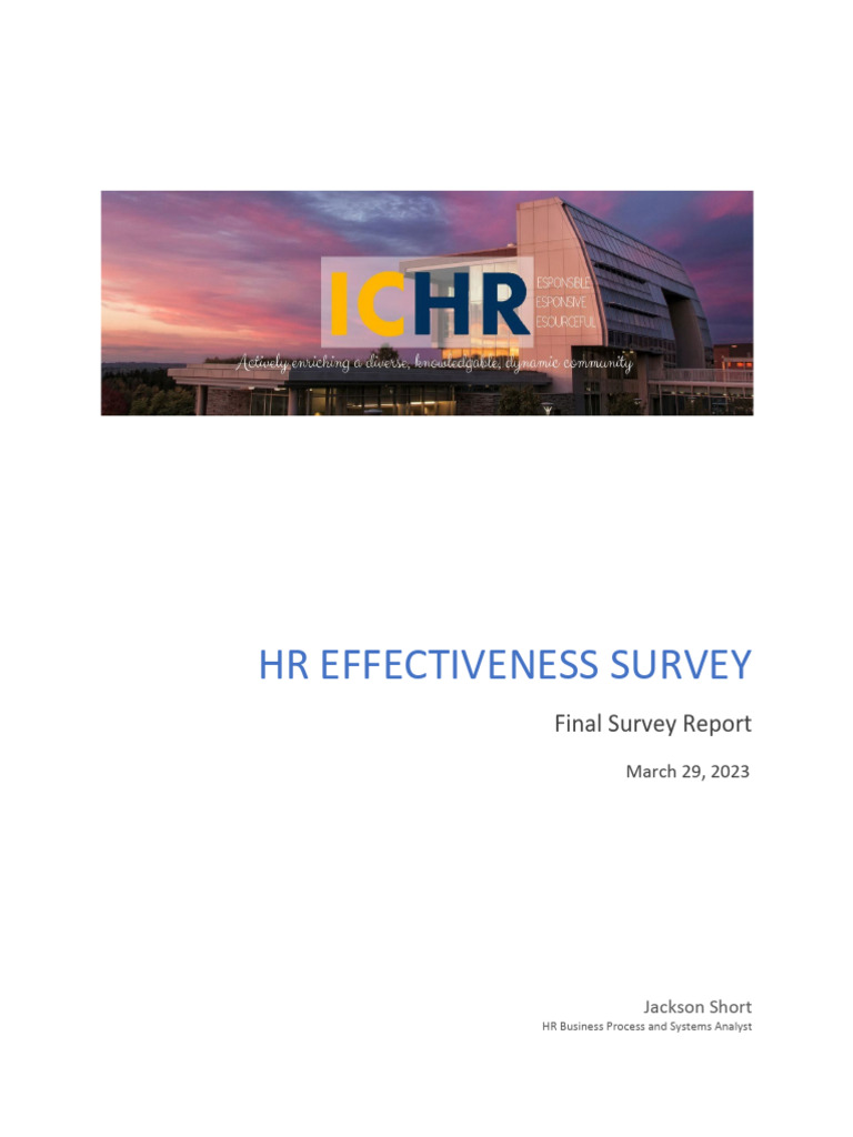 HR Effectiveness Survey Report - 05.04.2023 | PDF | Recruitment | Human ...