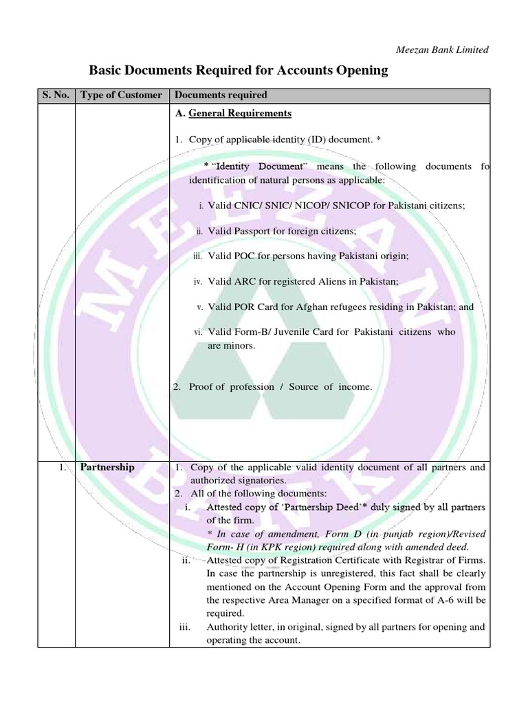 Account Opening BB | Download Free PDF | Identity Document | Limited Liability Partnership