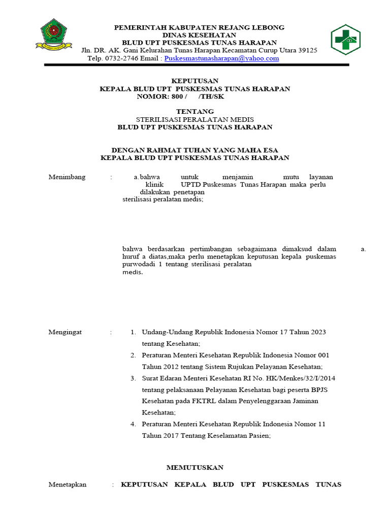 SK Rujuk Balik | PDF | Kesehatan Holistik | Sains & Matematika