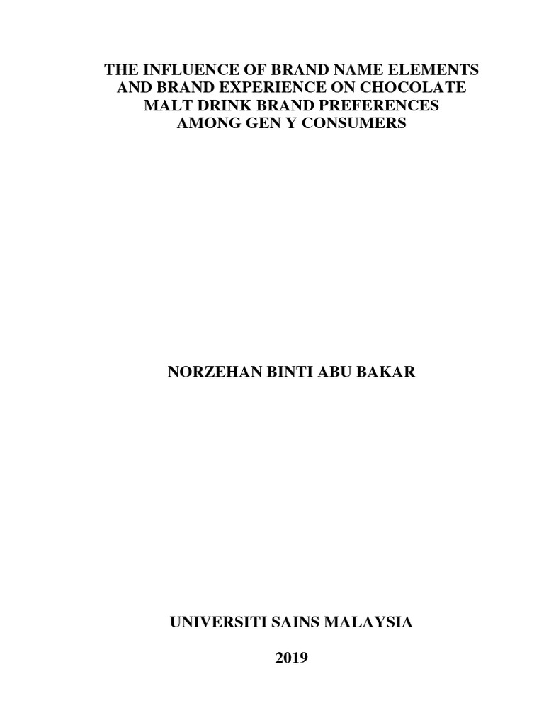 The Influence of Brand Name Elements and Brand Experience On Chocolate ...