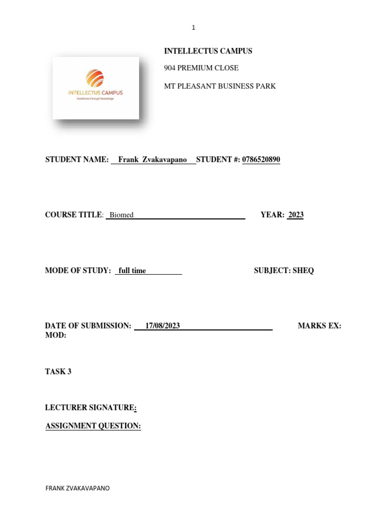 Frank Components of Sheq | PDF | Occupational Safety And Health | Emergency