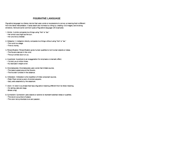 Figurative Language Basics | PDF | Foreign Language Studies | General ...