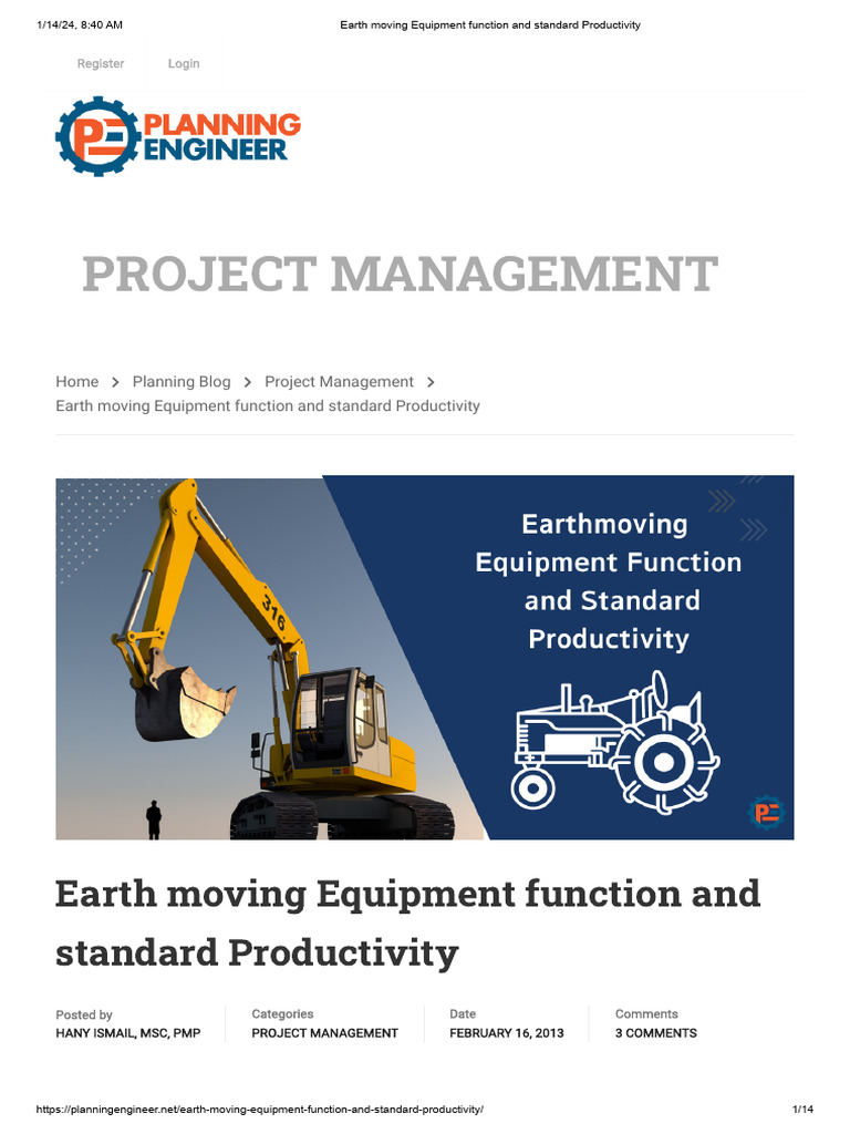 Standard Productivity Earth Moving Equipment | PDF | Loader (Equipment) | Truck