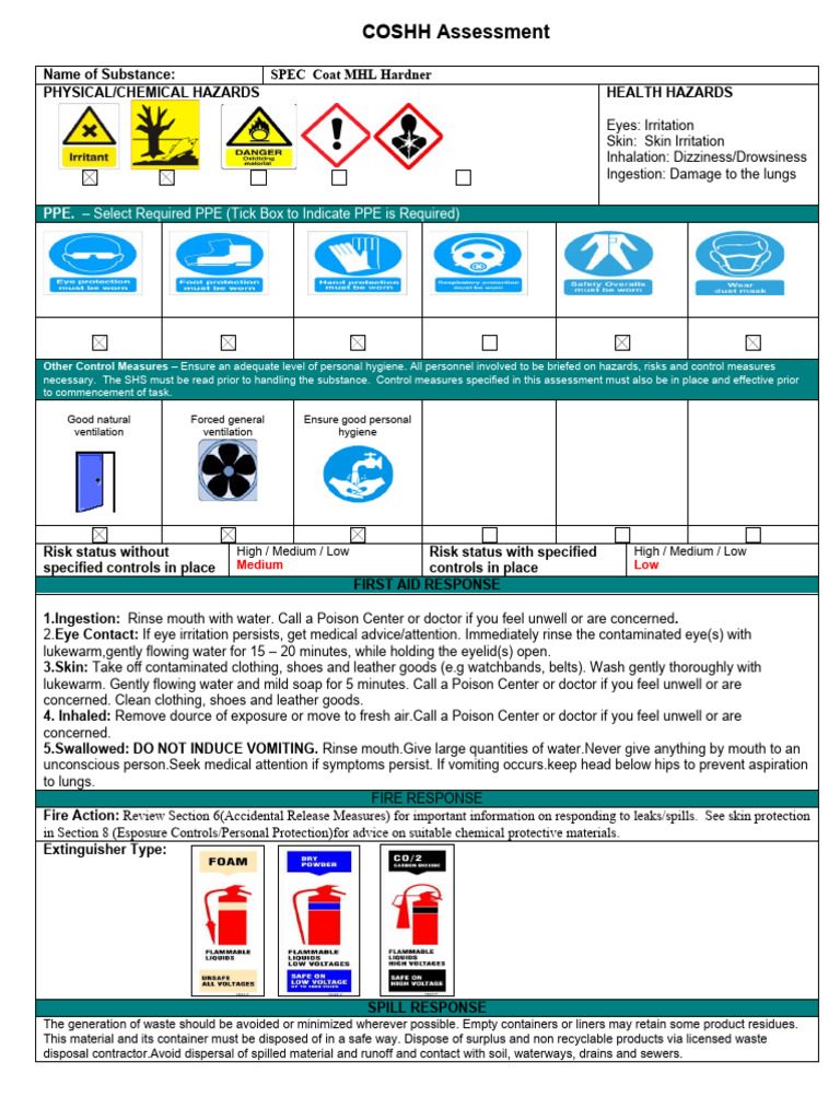 5 COSHH Assessment Substance Handling Sheet - 5 Coolant | PDF