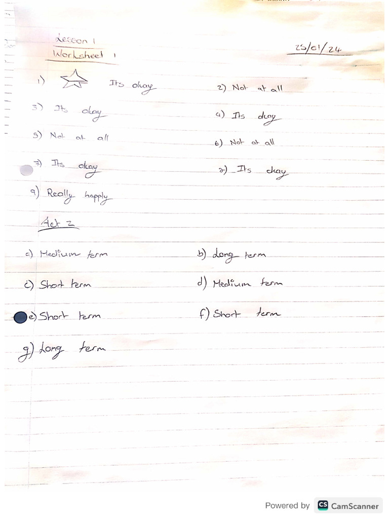 LO Worksheet 1 Answers | PDF