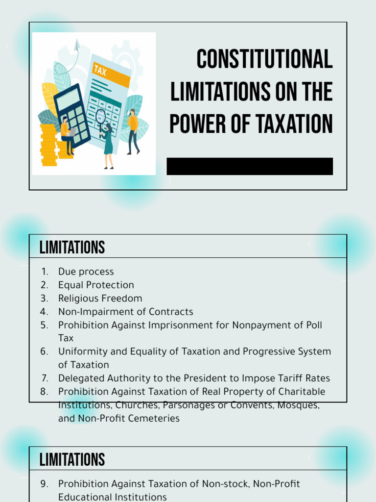 Constitutional Limitations On The Power of Taxation | PDF | Taxes ... Constitutional Limitations On The Power of Taxation | PDF | Taxes ...