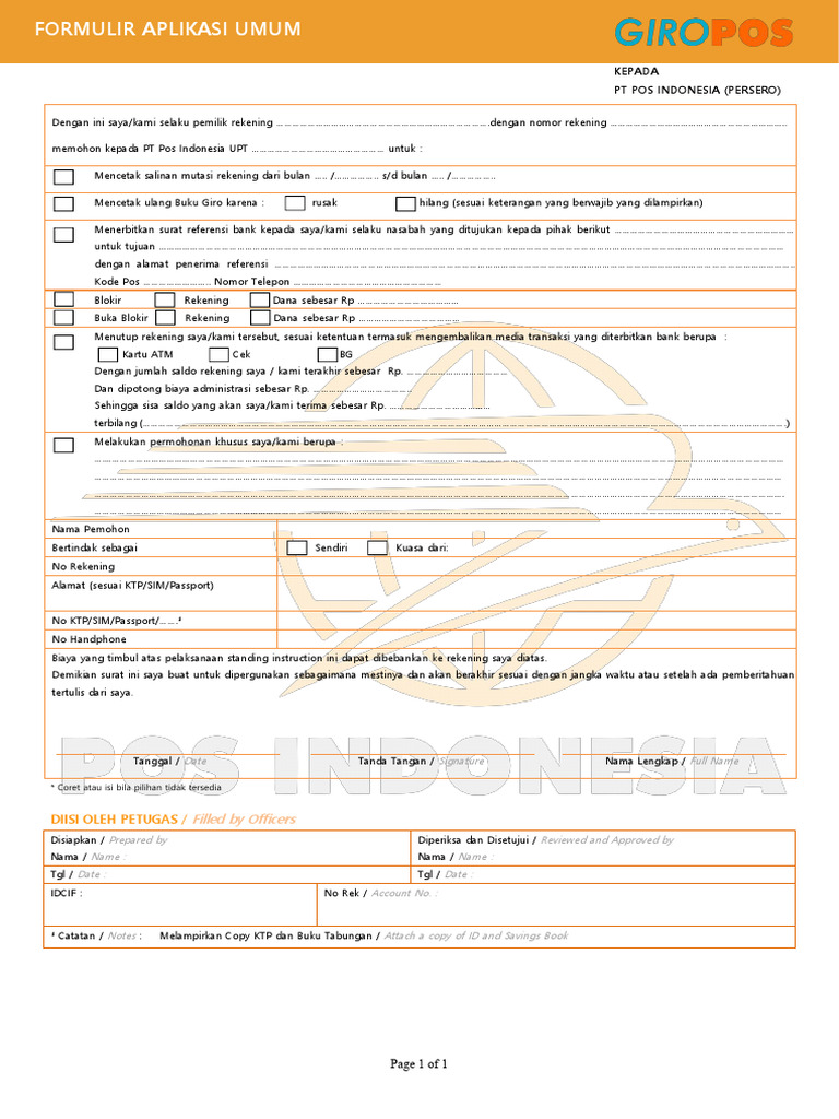 Form Aplikasi Umum | PDF
