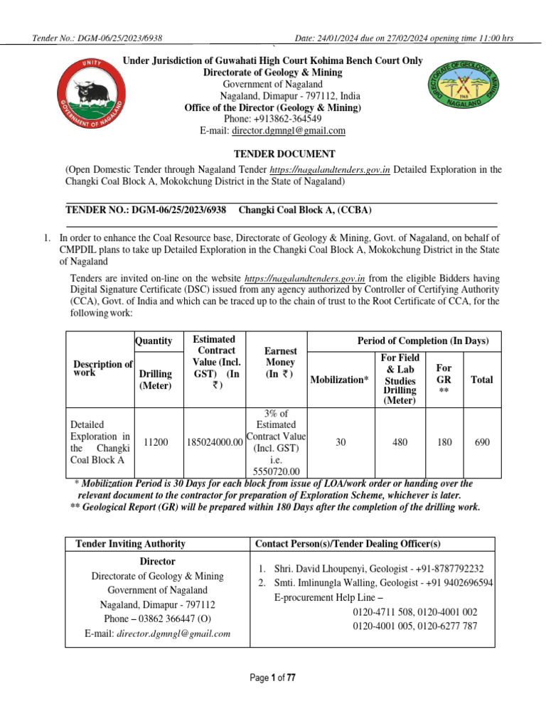 Tender Doc - Changki A Block | PDF | Joint Venture | Invoice