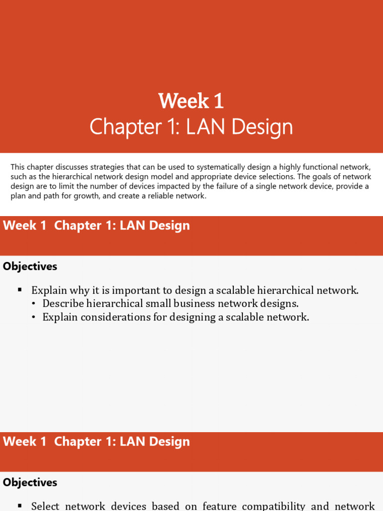 Week 1 - LAN Design Module | PDF | Network Switch | Computer Network