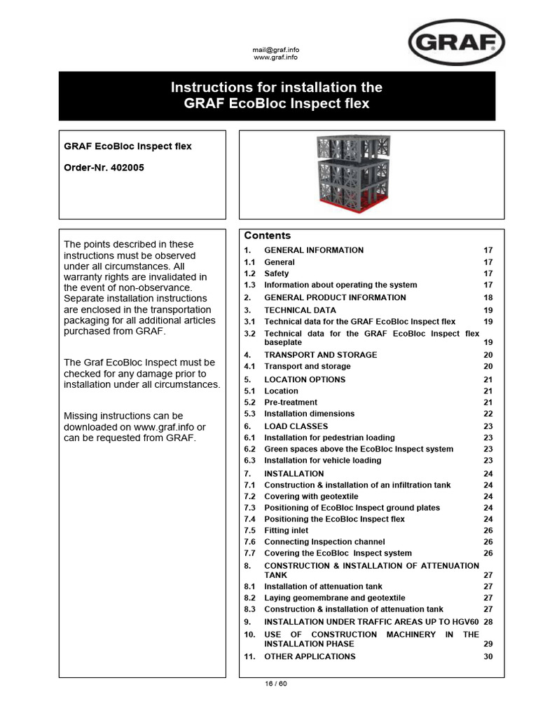 Instructions For Installation - EcoBloc - Inspect - Flex | PDF | Soil | Safety