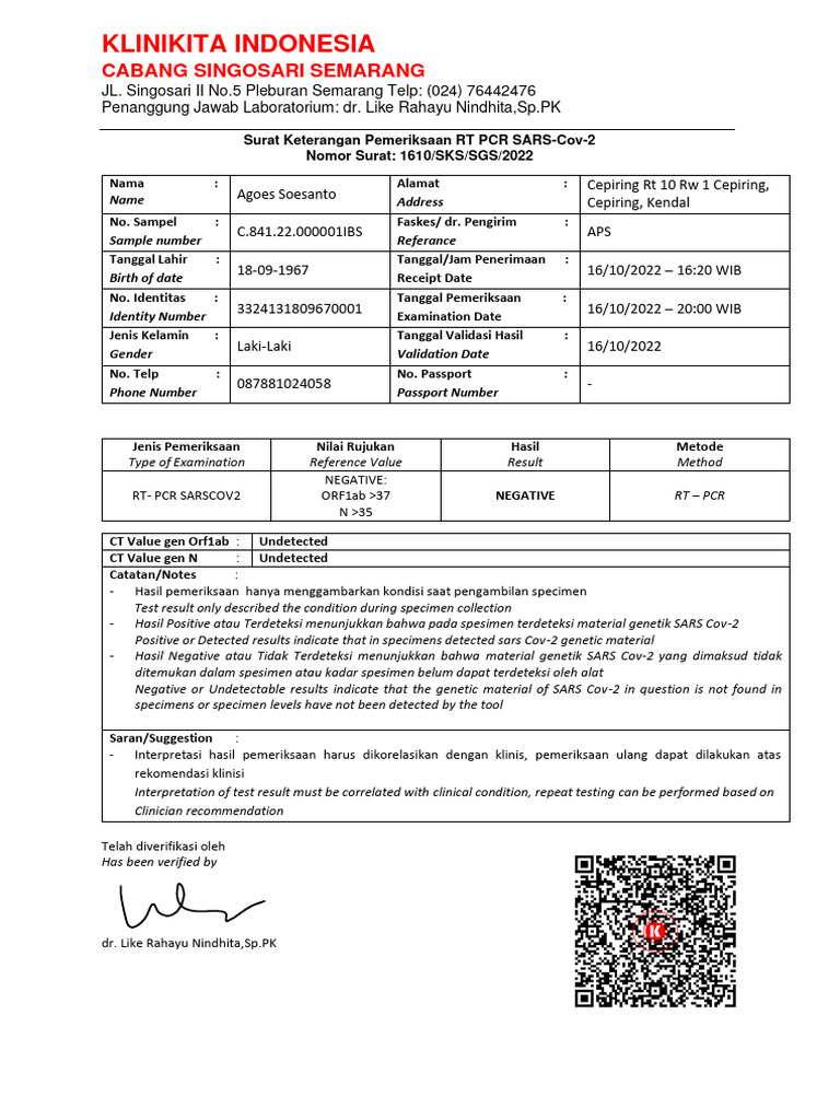 HASIL PCR INTIBIOS - Agoes Soesanto | PDF