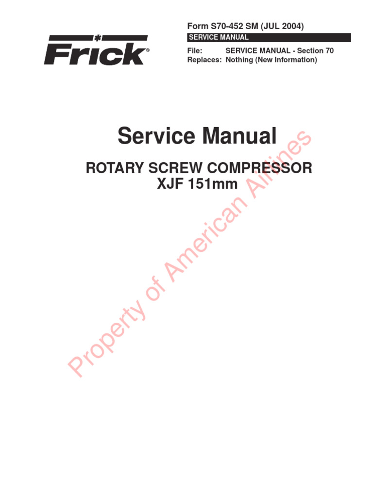 Frick 151 Service Manual | Download Free PDF | Screw | Gear