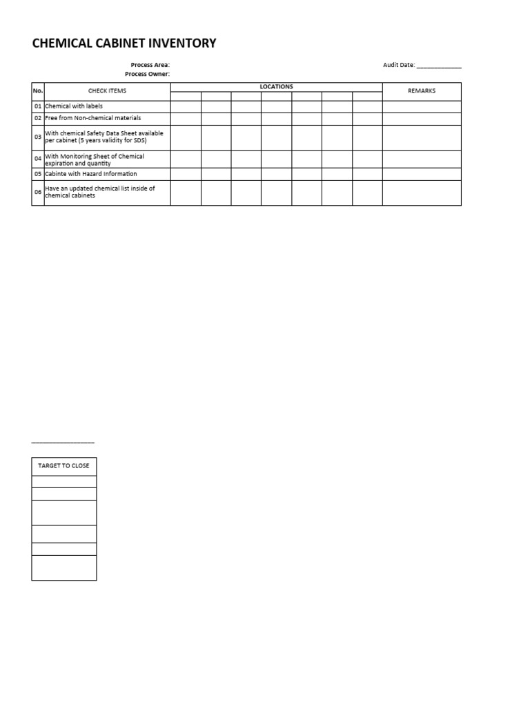 Lab Chemical Storage Checklist | PDF