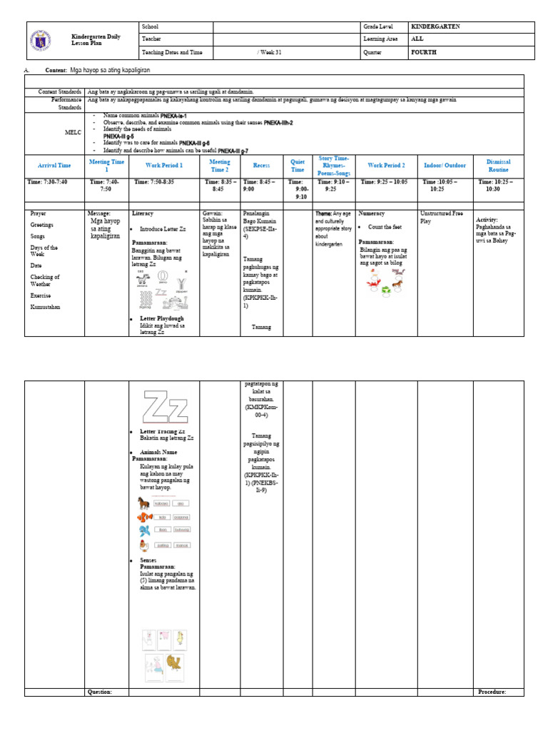 Kinder-New-DLL-week31_day1 | PDF